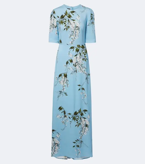 Monique Lhuillier Floral Maxi Dress - Blue