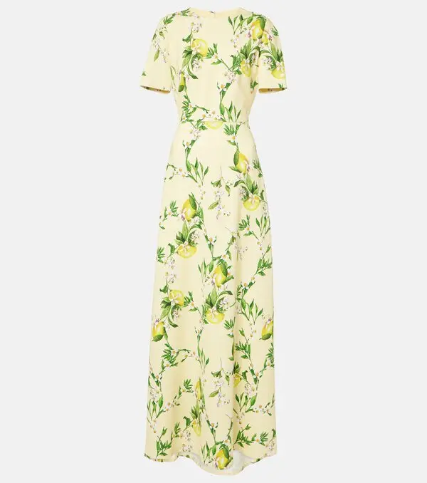 Monique Lhuillier Floral Maxi Dress - Yellow