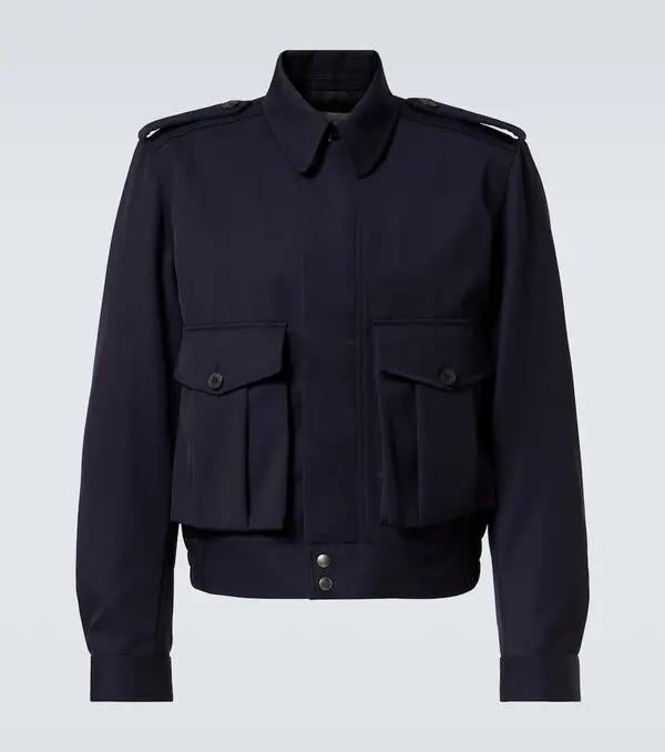 Dries Van Noten Wool Gabardine Jacket - Blue