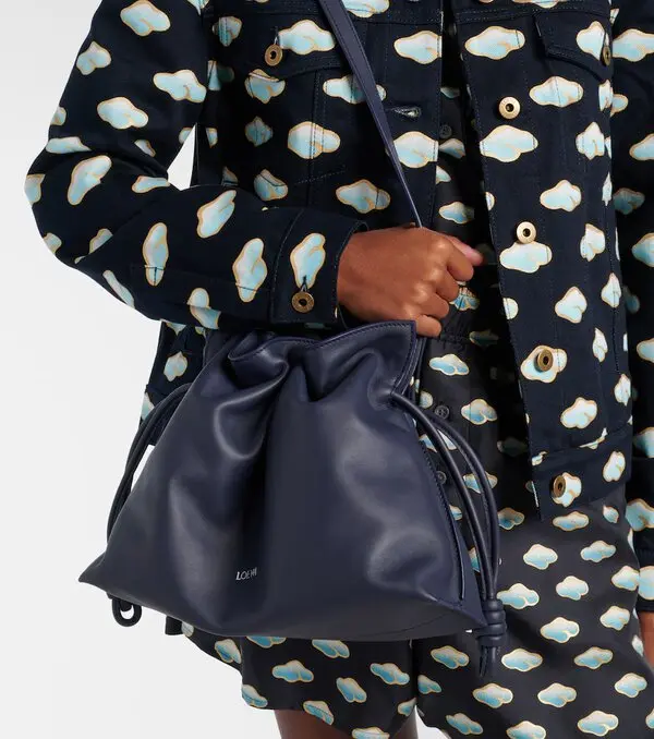 Loewe Flamenco Medium Leather Clutch - Blue