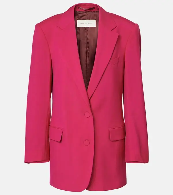 Dries Van Noten Oversized Wool And Mohair Blazer - Pink