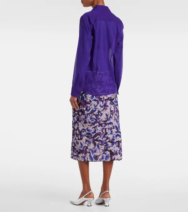 Dries Van Noten Silk-blend Shirt - Purple