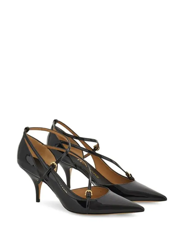 FERRAGAMO 70mm Leather Pumps - Black