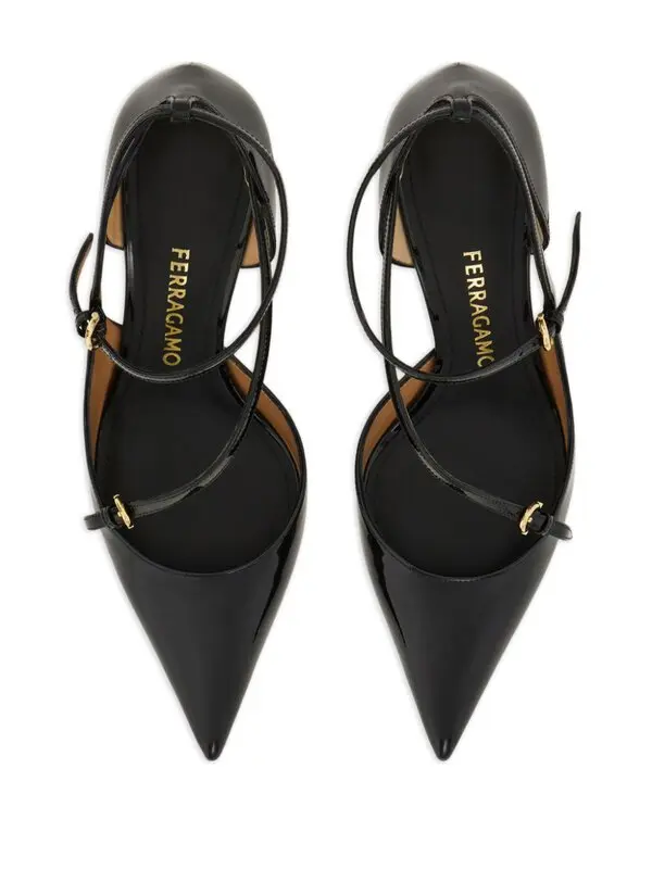 FERRAGAMO 70mm Leather Pumps - Black