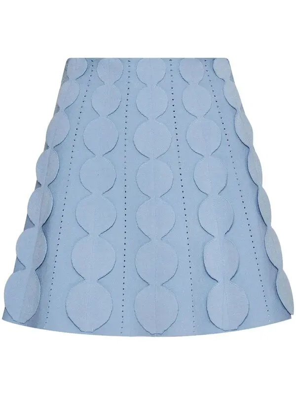 Oscar De La Renta Geometric Circle Knitted Mini Skirt