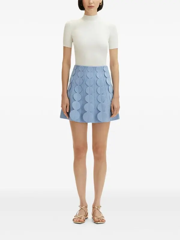 Oscar De La Renta Geometric Circle Knitted Mini Skirt