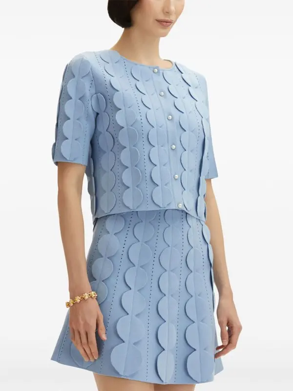 Oscar De La Renta Geometric Circle Pattern Cardigan