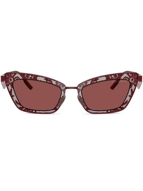 Dolce & Gabbana Floral Cat-eye Sunglasses - Red
