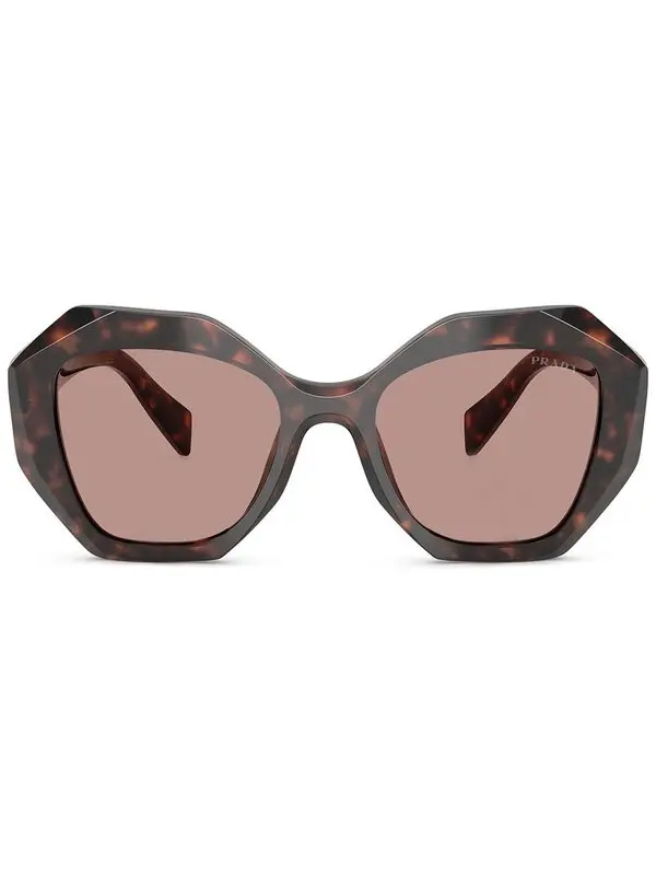 Prada Hexagon Frame Sunglasses - Brown