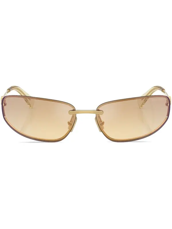 Miu Miu Oval-frame Sunglasses - Gold