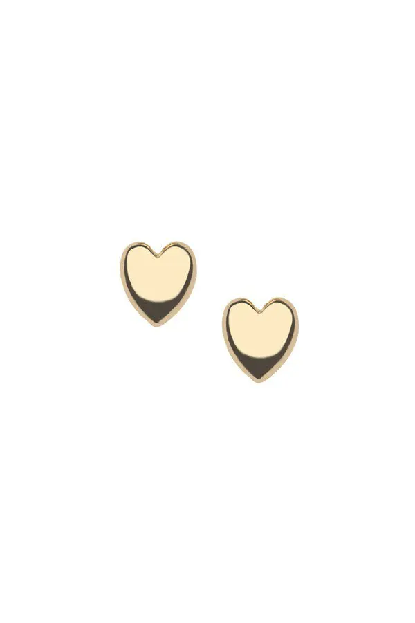 JANE WIN Love Tender Heart Stud Earrings - Gold