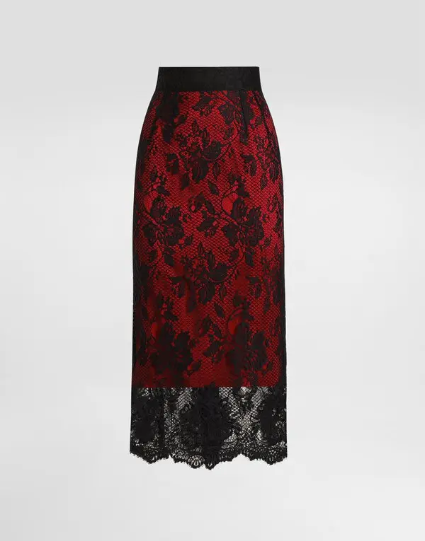 Dolce & Gabbana Lace Pencil Skirt - Black