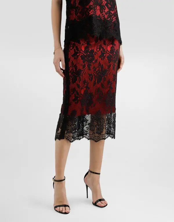 Dolce & Gabbana Lace Pencil Skirt - Black
