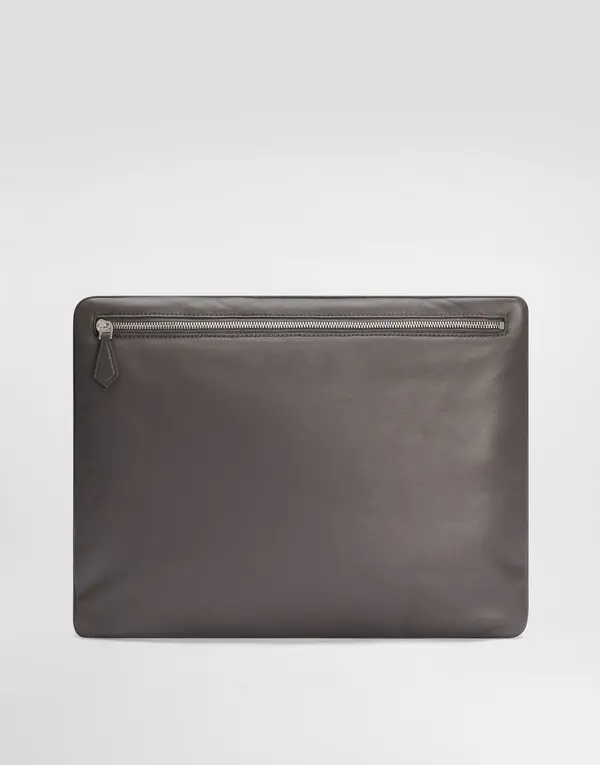 Dolce & Gabbana Calfskin Nappa Leather Pouch - Grey