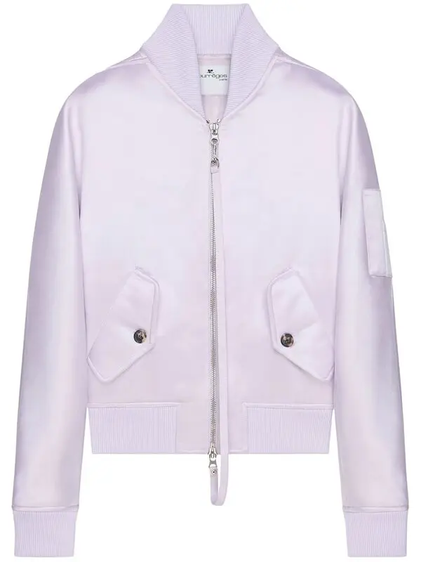 COURREGES Satin Bomber Jacket - Pink