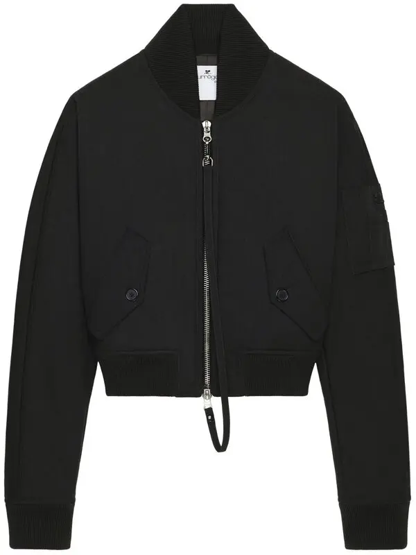 COURREGES Cropped Bomber Jacket - Black
