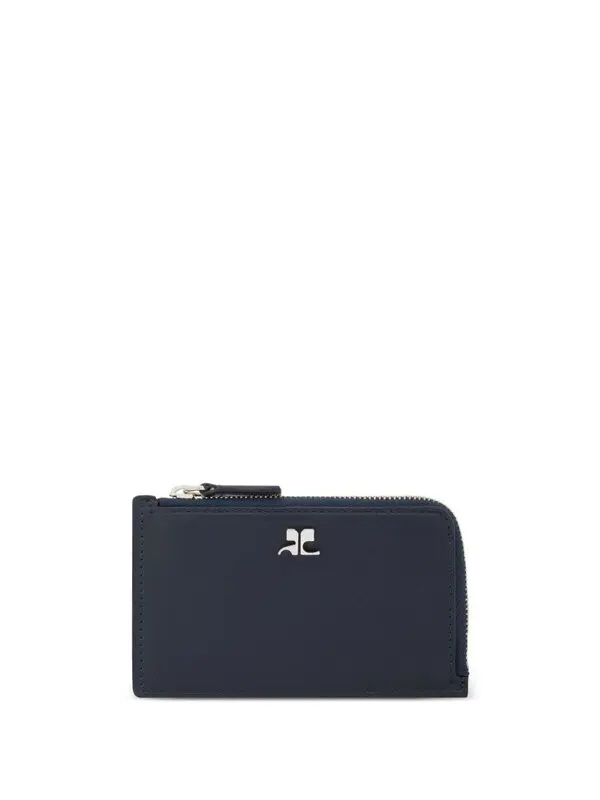 COURREGES Leather Zip Cardholder - Blue
