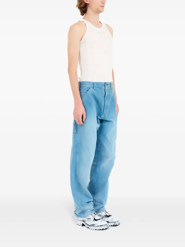 MAISON MARGIELA Embroidered-logo Wide-leg Jeans