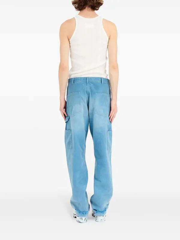 MAISON MARGIELA Embroidered-logo Wide-leg Jeans