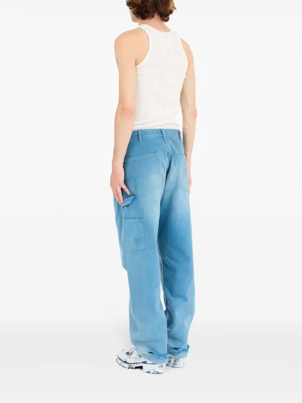 MAISON MARGIELA Embroidered-logo Wide-leg Jeans
