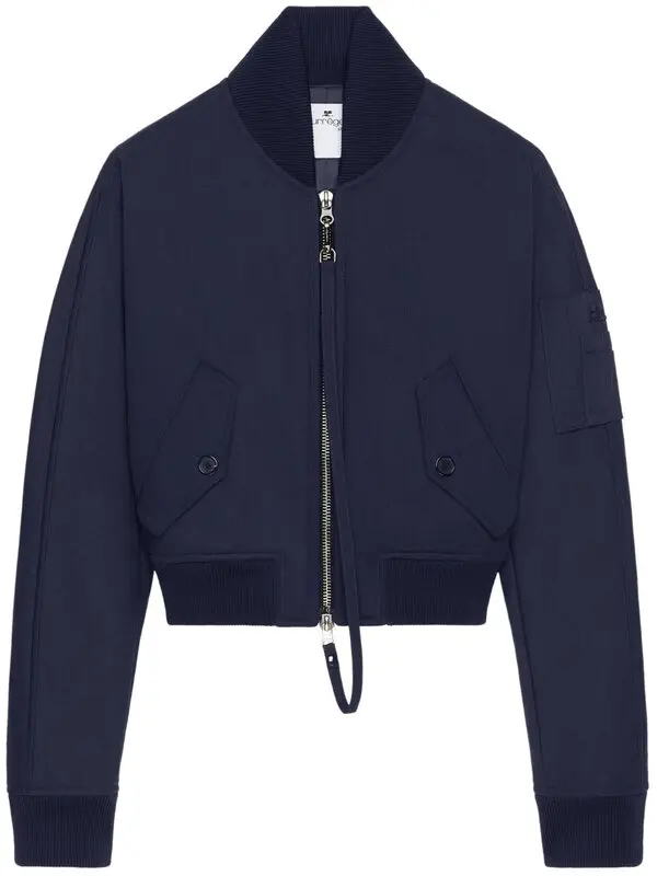 COURREGES Cropped Bomber Jacket - Blue