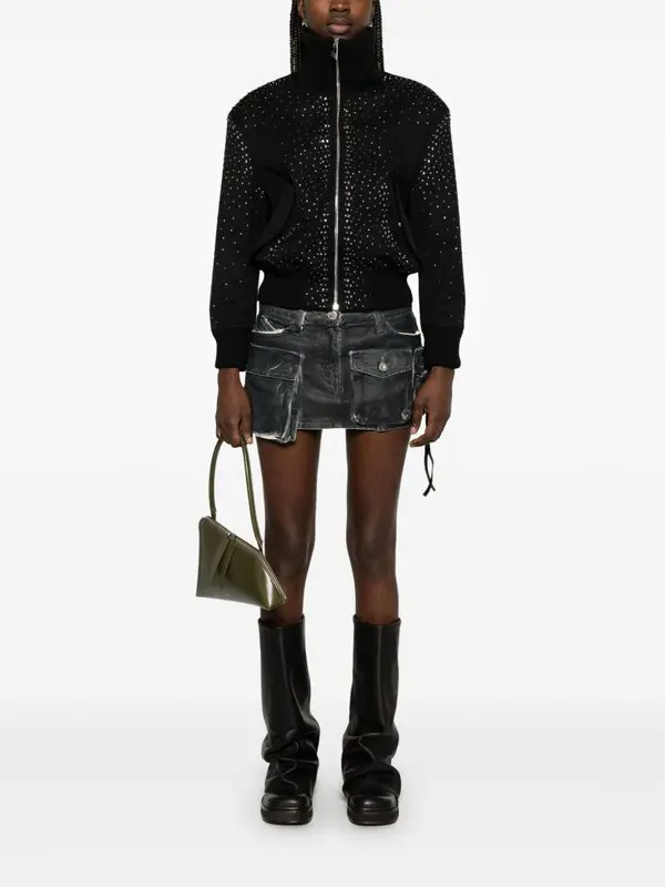 Attico Crystal-embellished Bomber Jacket