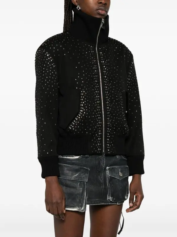 Attico Crystal-embellished Bomber Jacket