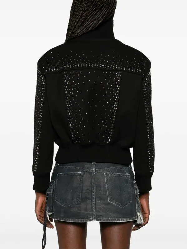Attico Crystal-embellished Bomber Jacket