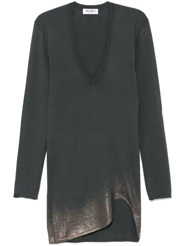 Attico Lurex-detail Mini Dress - Grey