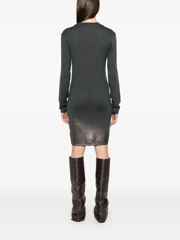 Attico Lurex-detail Mini Dress - Grey