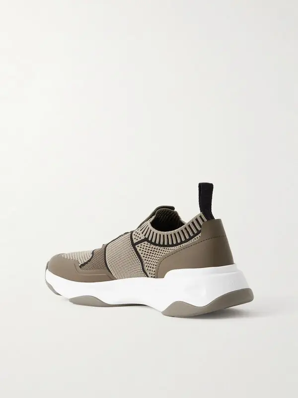 Berluti Shadow Leather-trimmed Sneakers