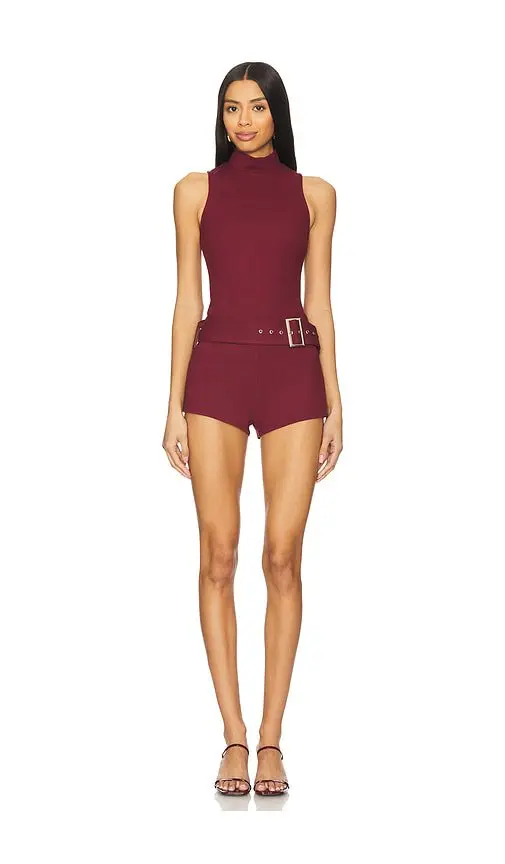 Superdown Evie Romper - Oxblood