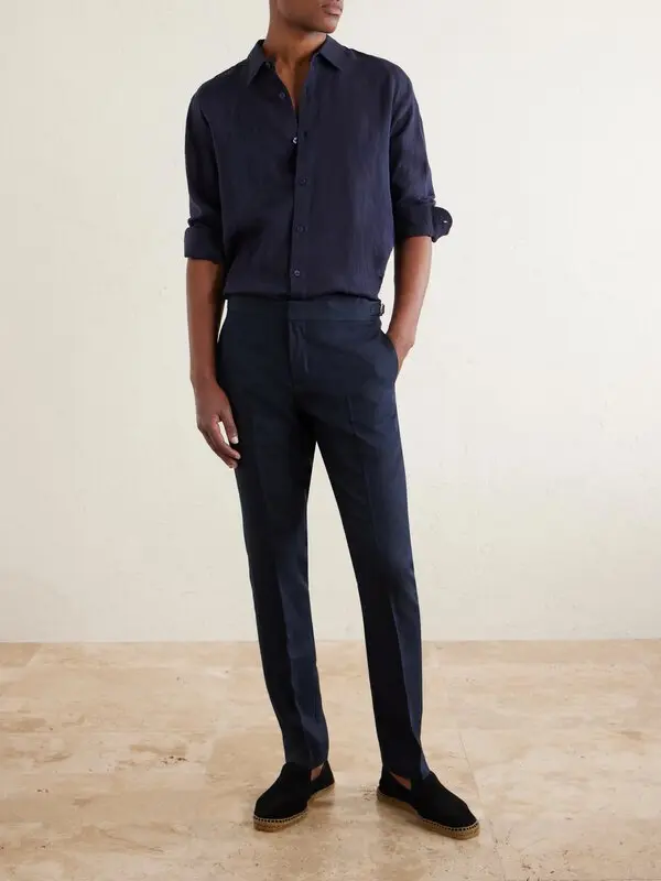 Orlebar Brown Justin Linen Shirt - Blue