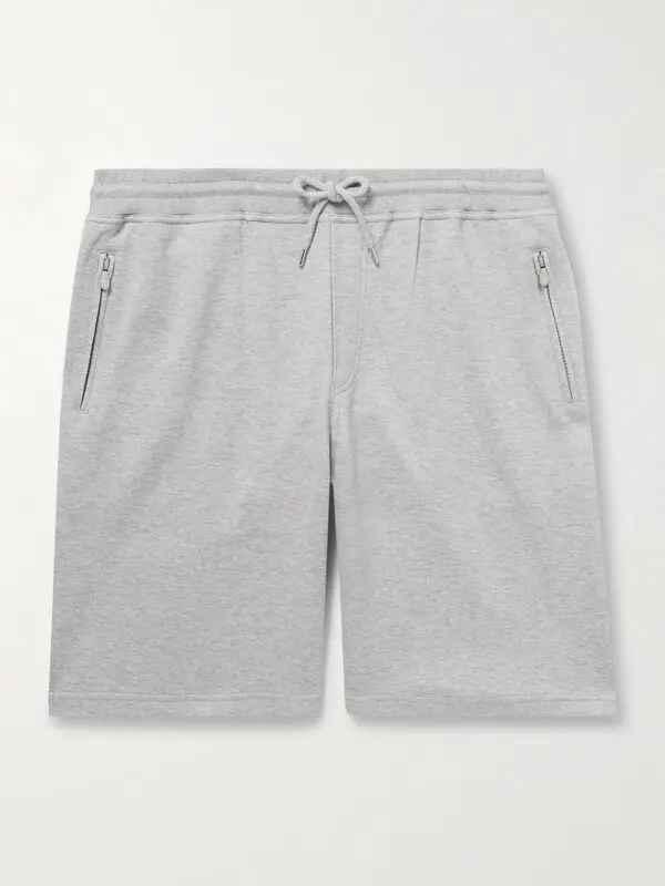 Brunello Cucinelli Straight-leg Cotton-blend Jersey Drawstring Shorts - Gray