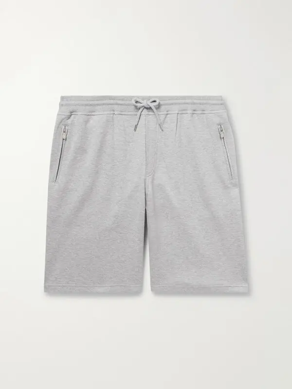 Brunello Cucinelli Straight-leg Cotton-blend Jersey Drawstring Shorts - Gray