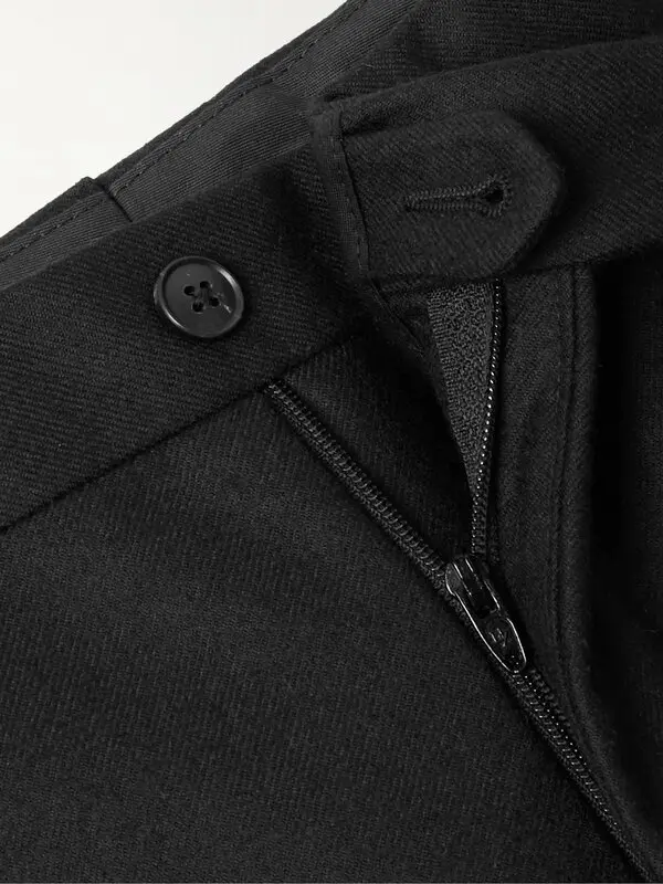 SAMAN AMEL Tapered Pleated Wool-twill Suit Trousers