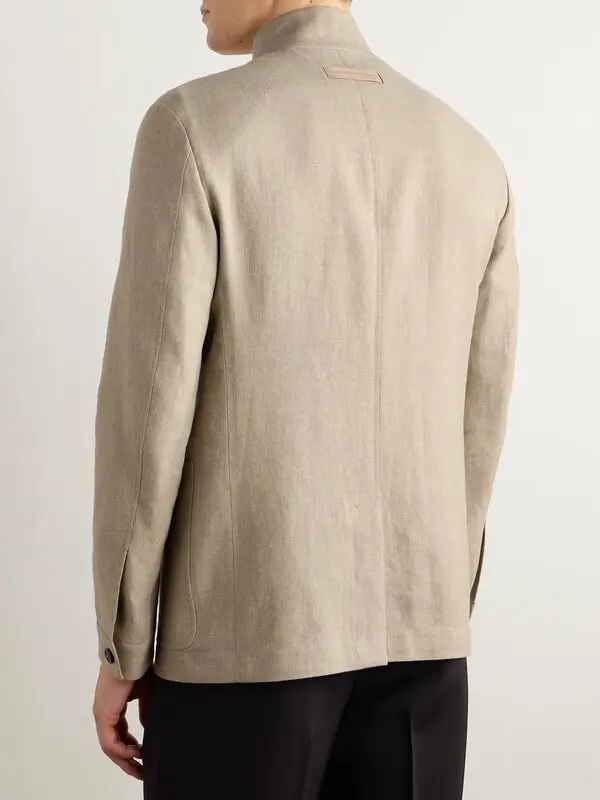 Zegna Il Conte Linen And Wool-blend Jacket - Neutrals