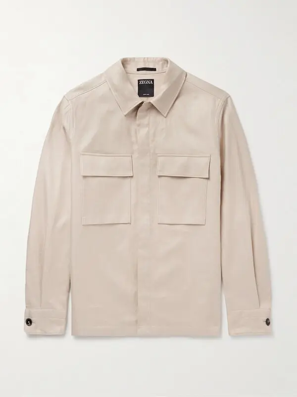 Zegna Linen-twill Overshirt - Neutrals