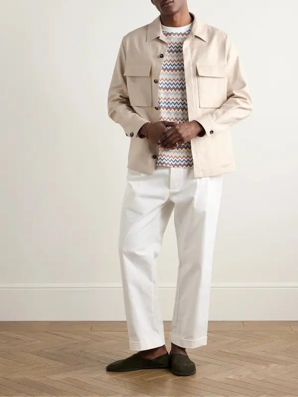 Zegna Linen-twill Overshirt - Neutrals