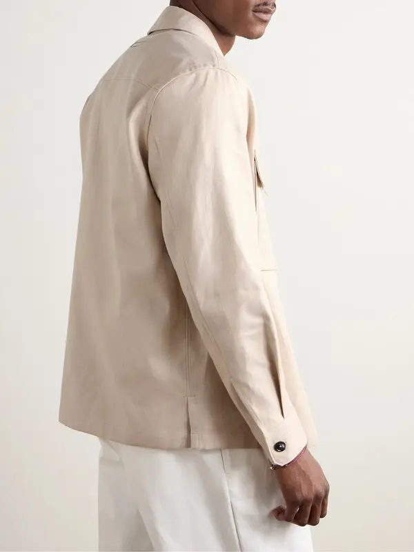 Zegna Linen-twill Overshirt - Neutrals