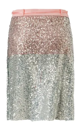 SIEDRES Shailene Low-rise Sequined Midi Skirt