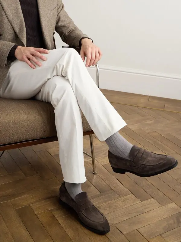 Zegna Classic Suede Penny Loafers - Brown