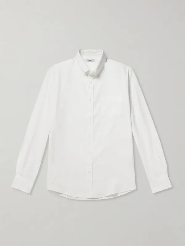 Sunspel Button-down Collar Cotton Oxford Shirt - White