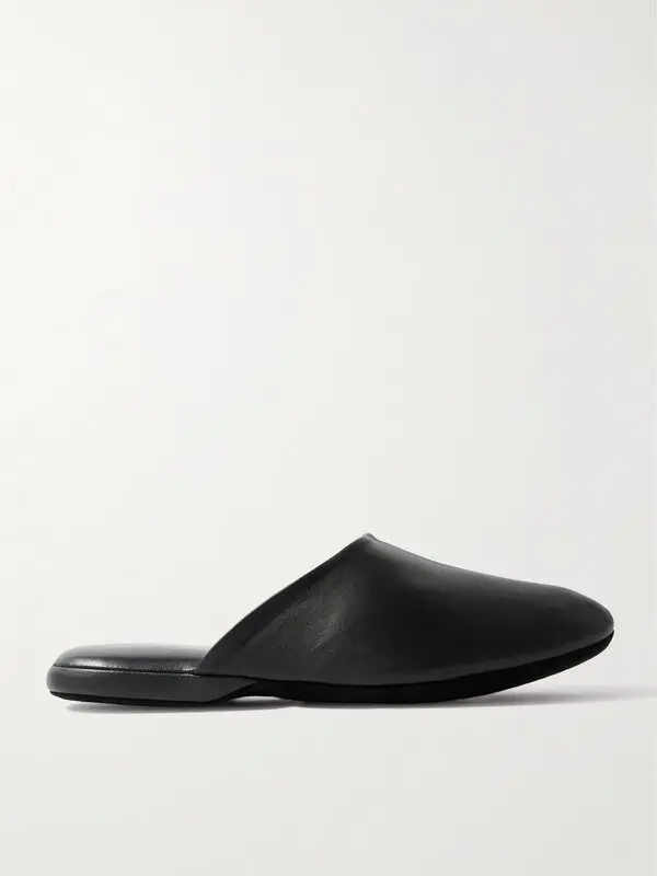 Charvet Nappa Leather Slippers - Black