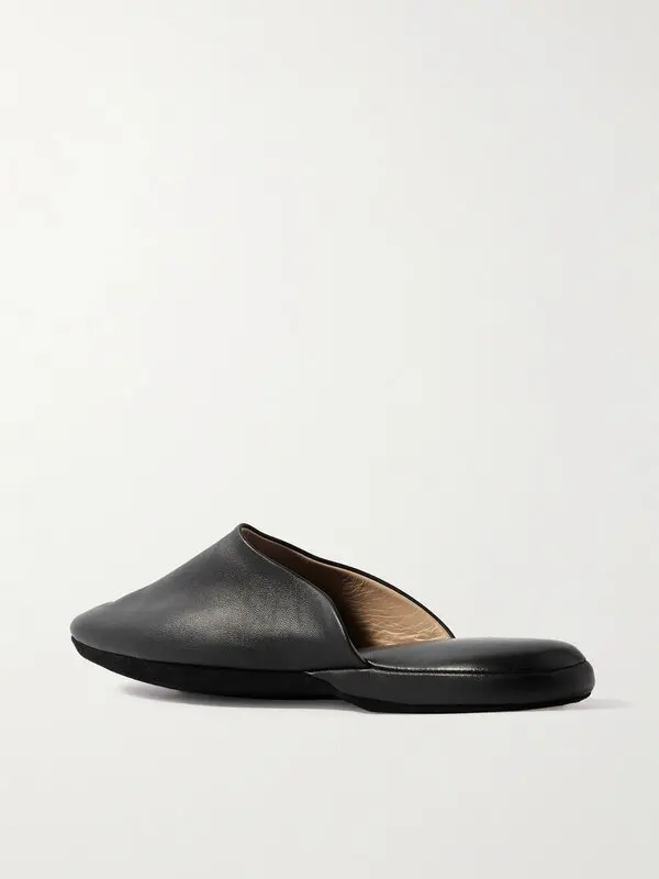 Charvet Nappa Leather Slippers - Black