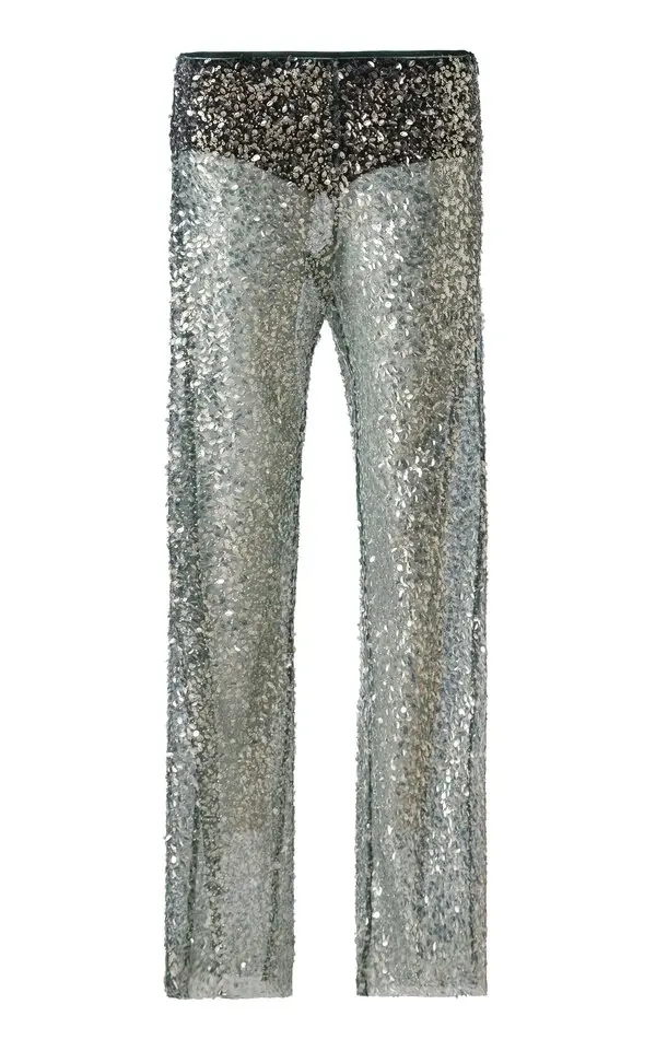 SIEDRES Alexium Sequined Straight-leg Pants