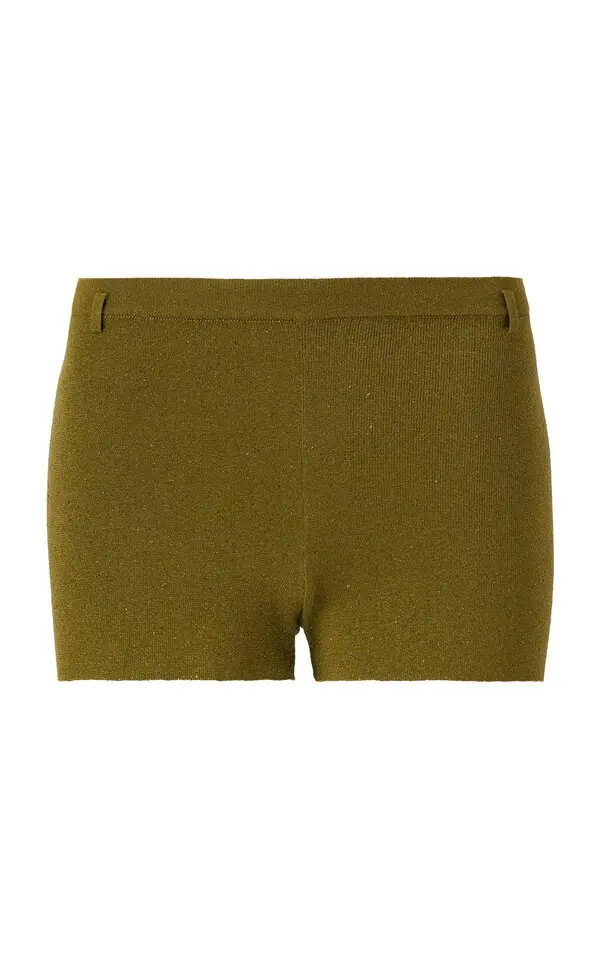 SIEDRES Sou Metallic Knit Shorts - Khaki