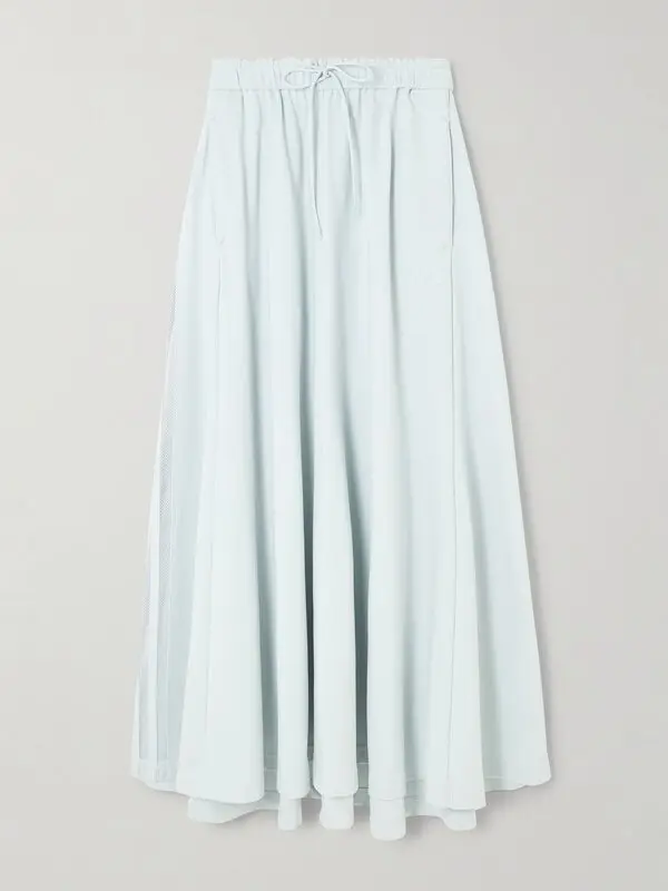 ADIDAS ORIGINALS Pleated Piqué Midi Skirt
