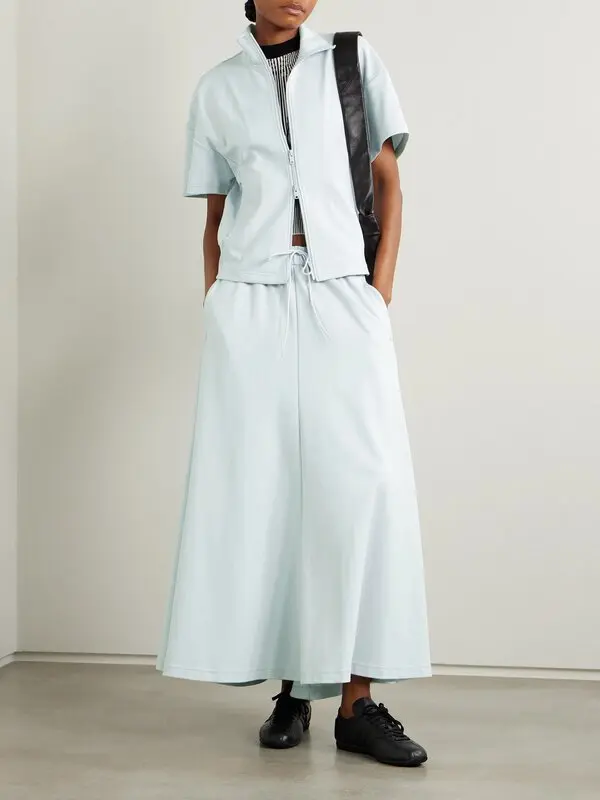 ADIDAS ORIGINALS Pleated Piqué Midi Skirt