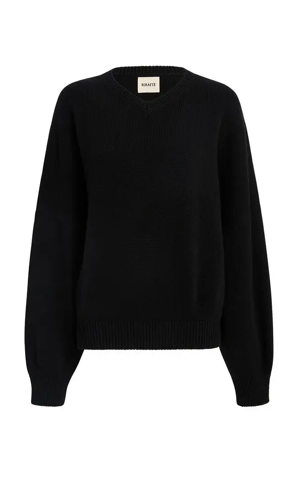 Khaite Wolfe Oversized Knit Cashmere Sweater - Black